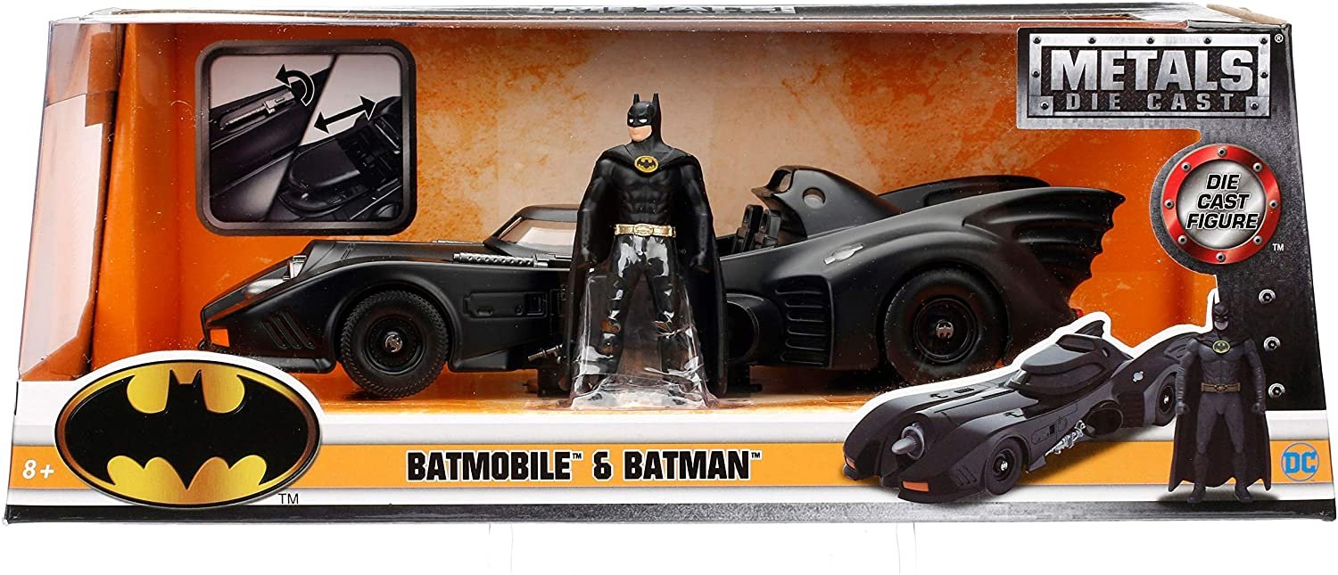 MODELO ESCALA 1:24 Metals Diecast 1989 Batmobile with Die Cast Batman ...